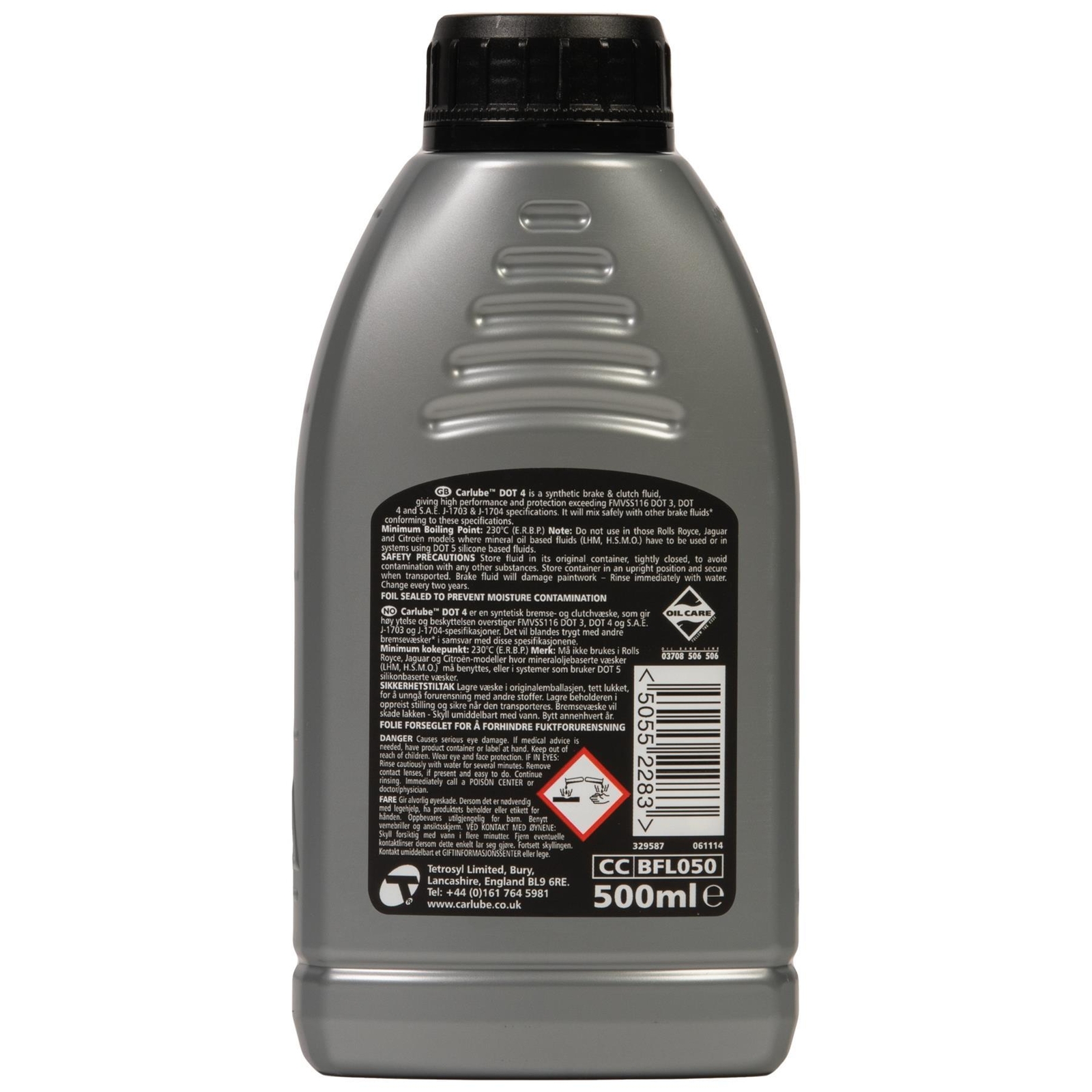 CarPlan BFL050 Brake & Clutch Fluid Dot 4 FMVSS 116 DOT 4 SAE J1704 ...