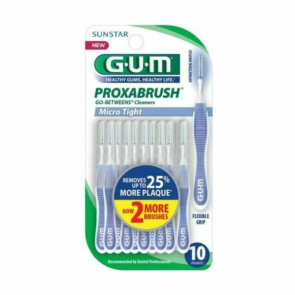 Sunstar GUM Proxabrush Go-Betweens Interdental Brushes -Micro Tight ...