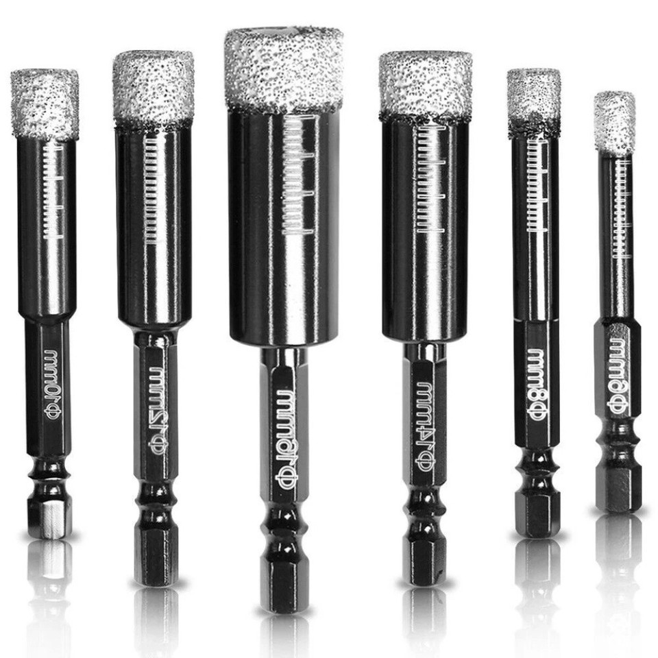 6Stk Diamantbohrer Fliesenbohrer Glasbohrer 6-16mm für Keramik Granit ...