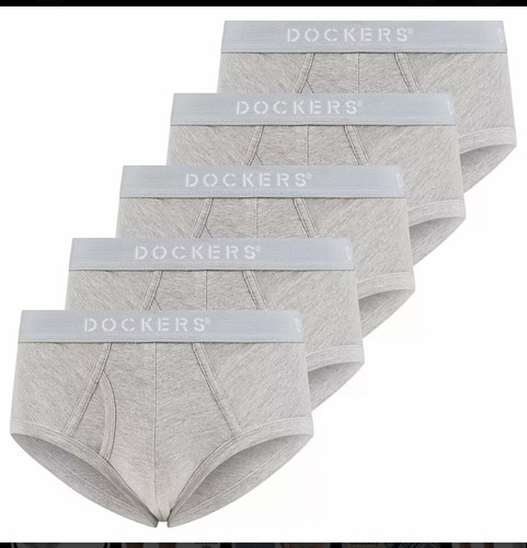 Dockers Mens Gray Underwear Bikini Briefs 100 Cotton Tag - 5 Pack ...