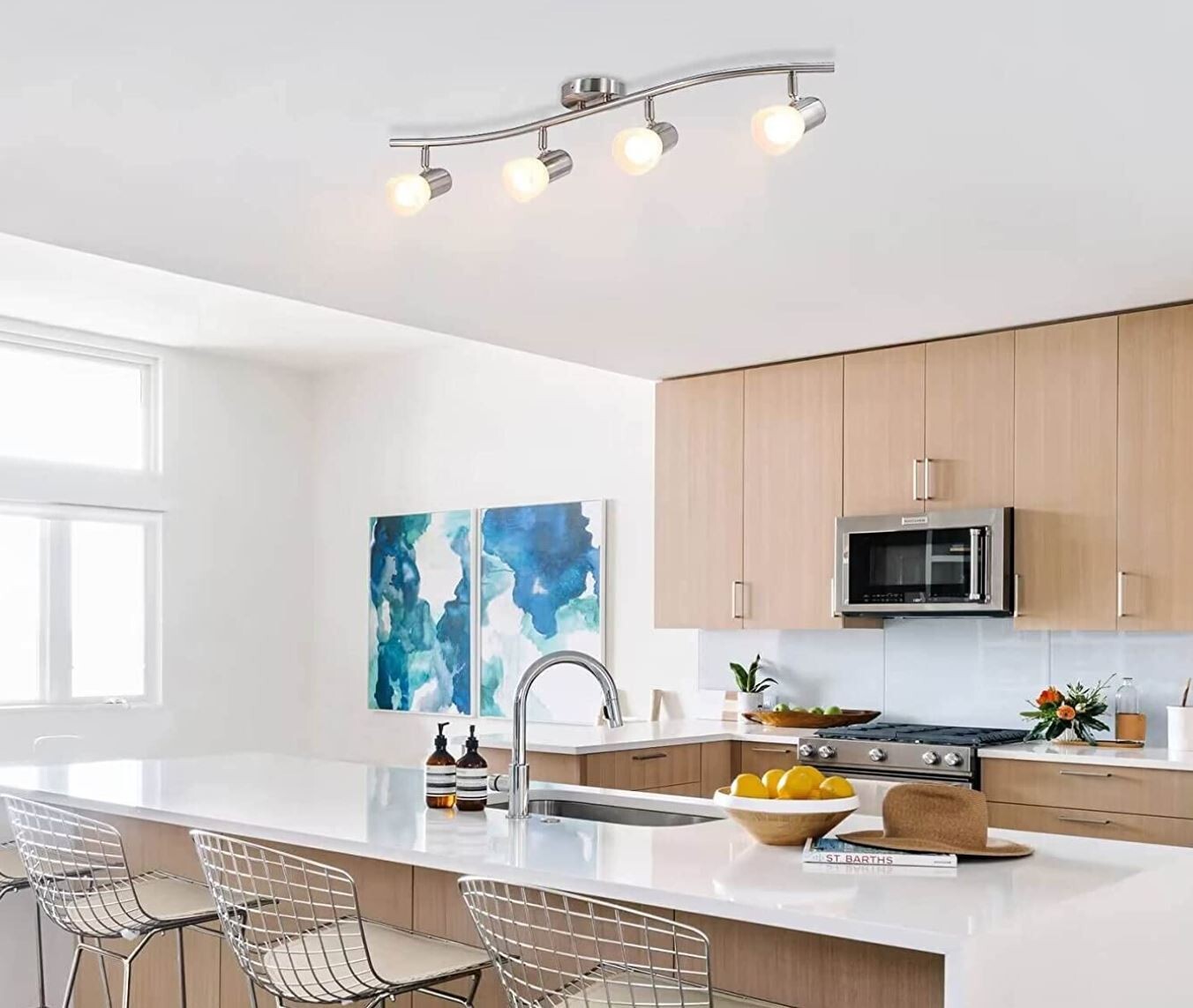 Lighting Kitchen Track Lights, Modern 4 Light Track Light with ...