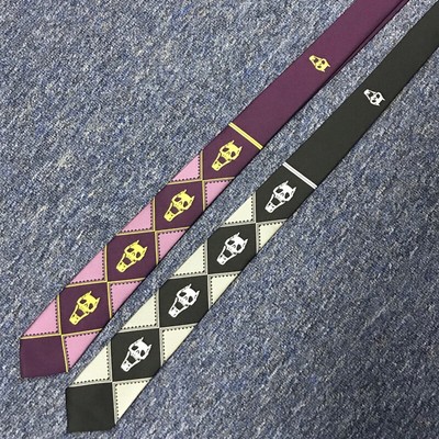 JoJo's Bizarre Adventure KILLER QUEEN Kira Yoshikage Silk Skull Tie 7cm ...