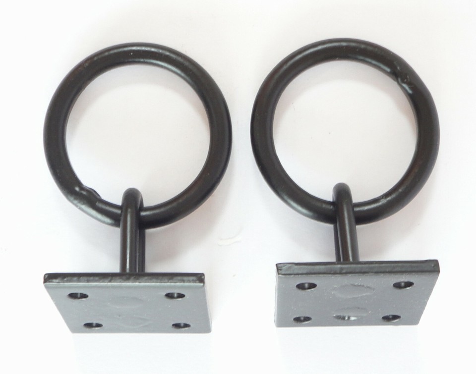 Rustic Unique Shelf Brackets x 2 Hanging Hook on Ring / Chain Black ...
