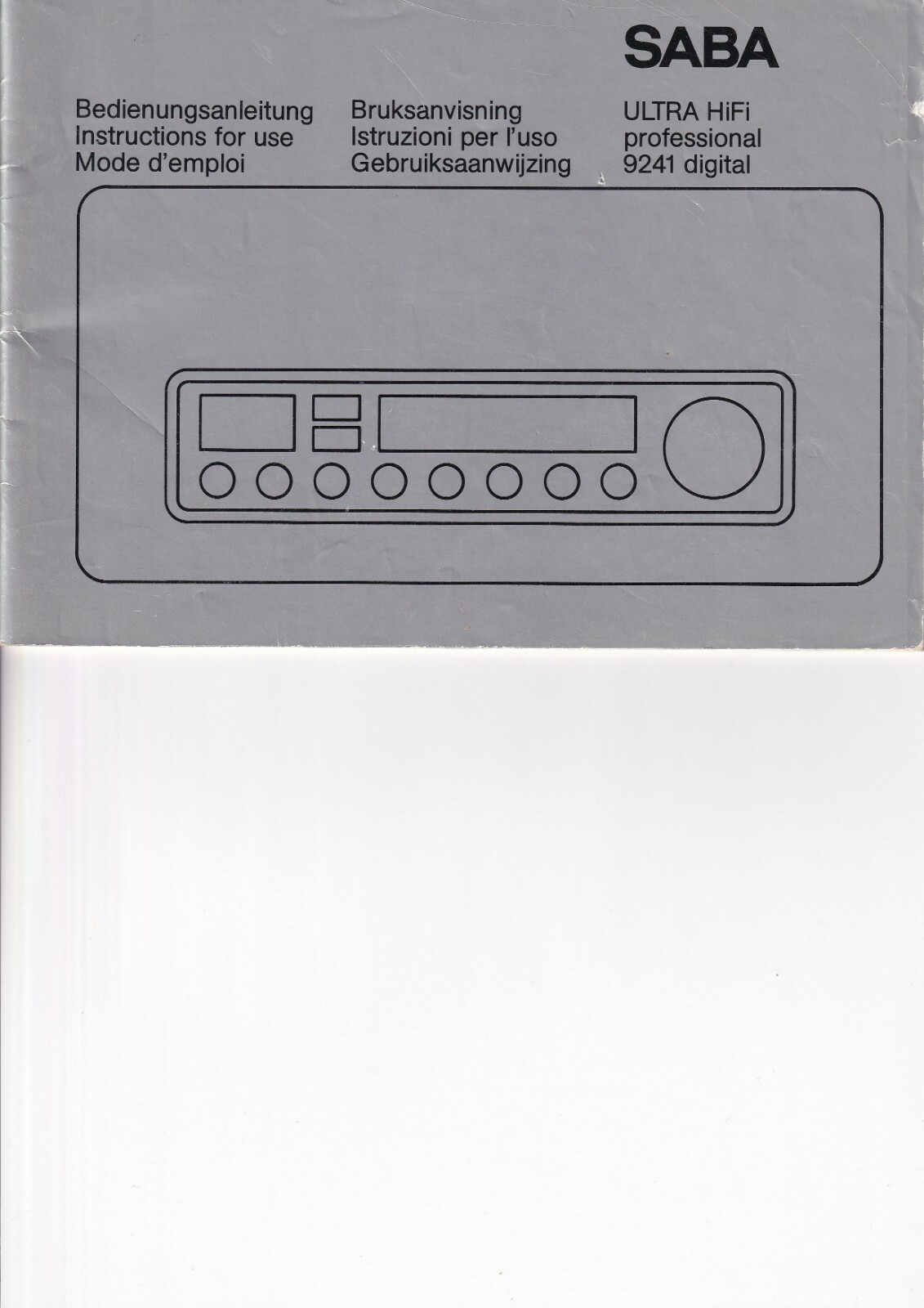 Bedienungsanleitung-Instructions use Saba Ultra HiFi professional 9241 ...