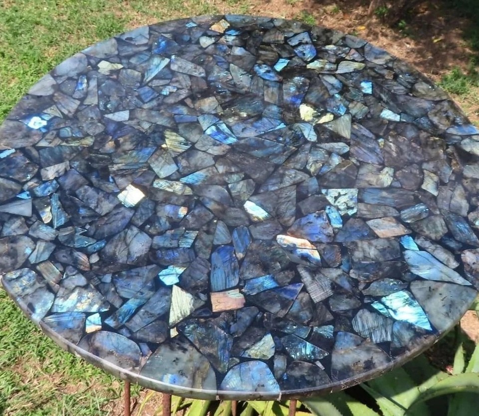Labradorite Gems Stone Table Top for Coffee Table/Dining Table , Bed ...
