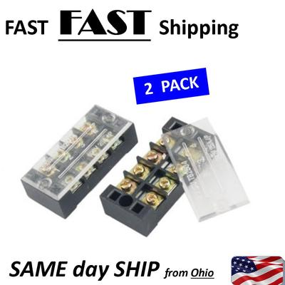 4pin Terminal BLOCK --- 2 Pack --- 4 screw terminal junction block 4 ...