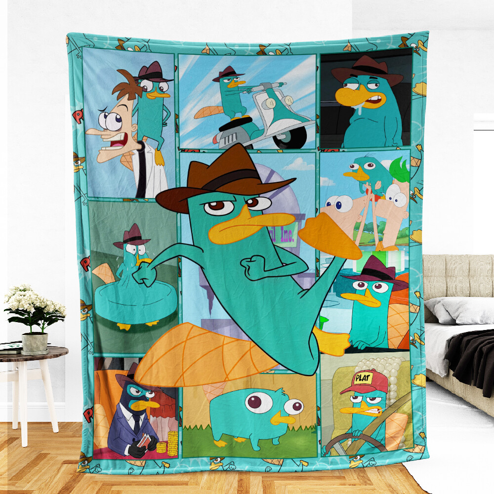 Perry the Platypus Blanket, Perry the Platypus Movies Fleece, Sherpa ...