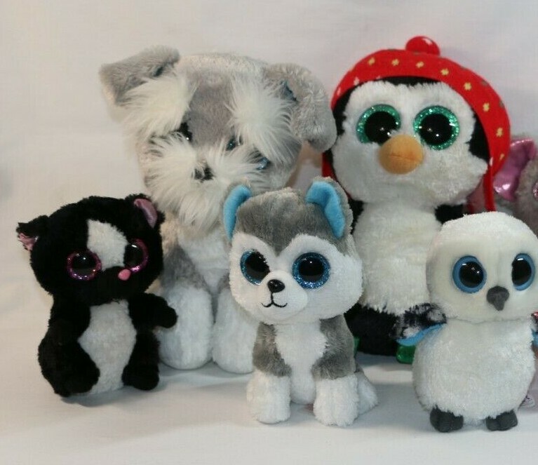 Ty Beanie Boos WHISKERS Slick SQUEAKER Penguin Freeze FLORA Roxie ...