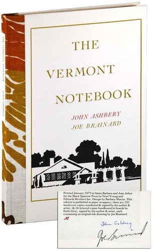 John Ashbery & Joe Brainard-VERMONT NOTEBOOK-1975-1ST ED-BINDERS COPY W ...