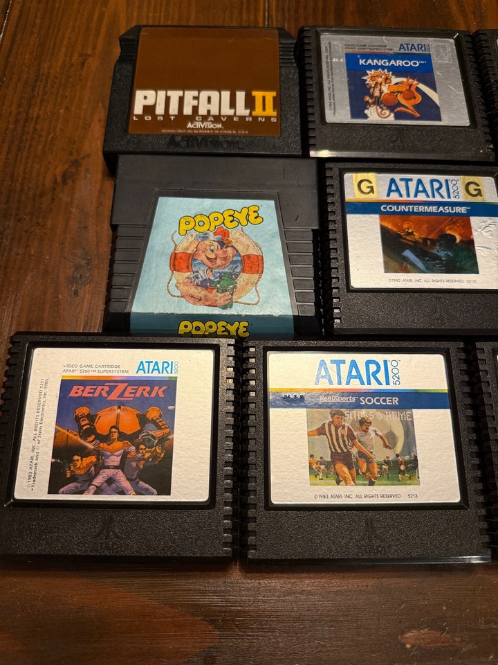 Atari 5200 Video Game Cartridge Lot 10 Pitfall Pacman Mario Bros Berzerk Popeye | eBay