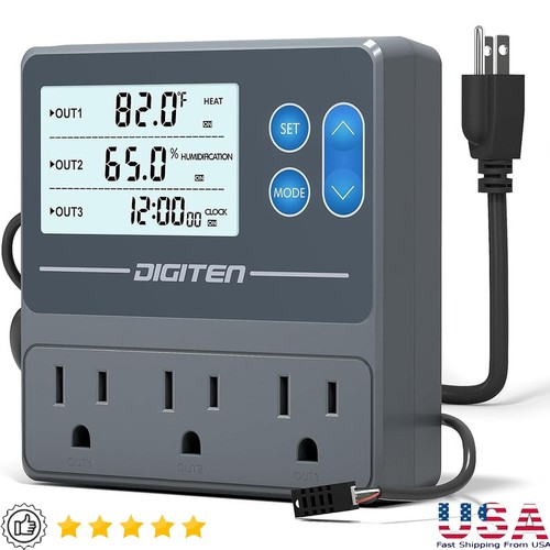 3-in-1 Temperature Humidity Timer Controller Grow Tent Heater ...