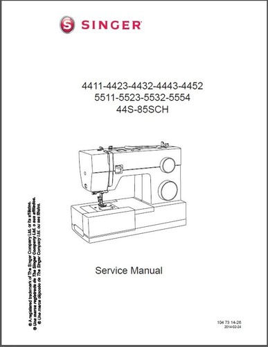 Singer 4411 Service Manual: 30 Pages - 4423-4432-4443-4452-5511-5523 ...