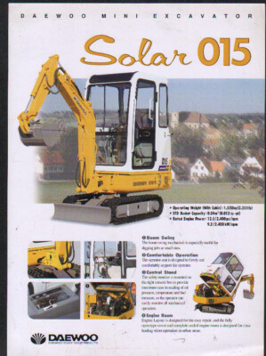 DAEWOO "Solar 015" Mini Digger Excavator Brochure Leaflet | eBay UK