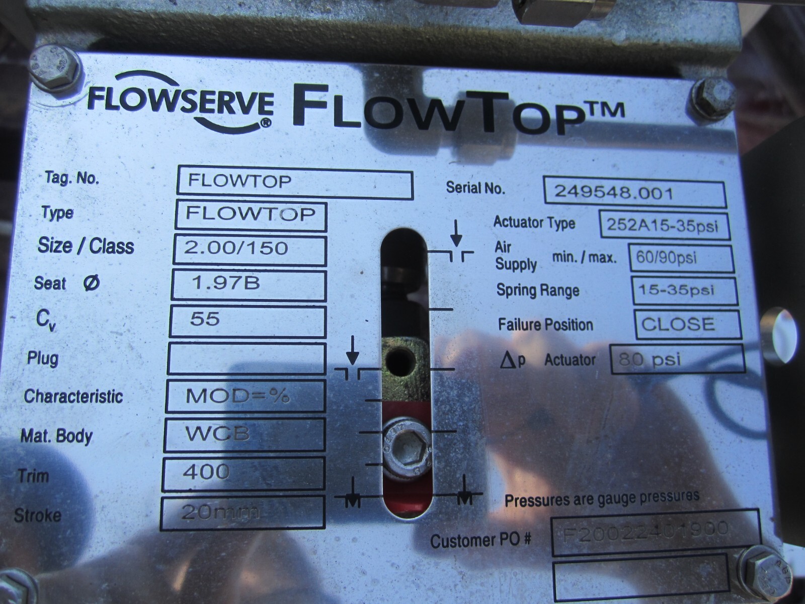 Flowserve Flowtop 2" Valve with Actuator | eBay