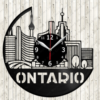 Ontario Skyline Vinyl Record Wall Clock Decor Handmade 6596 | eBay