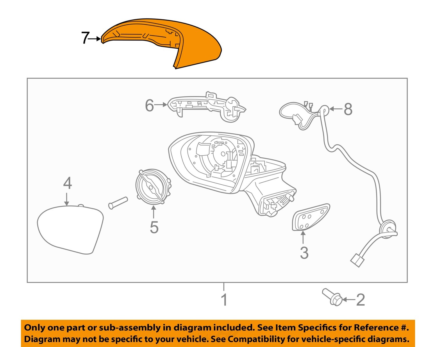 2017-2019 CRUZE PRIMERED PASSENGER SIDE MIRROR CAP COVER NEW GM ...