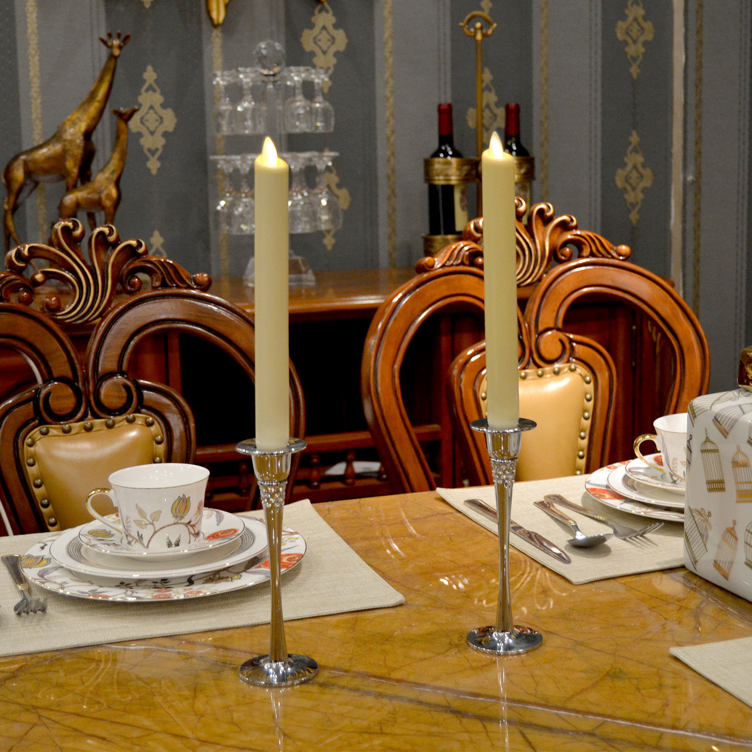 Luminara Moving Flicker Taper Led Candles Flameless Ivory Real Wax for ...