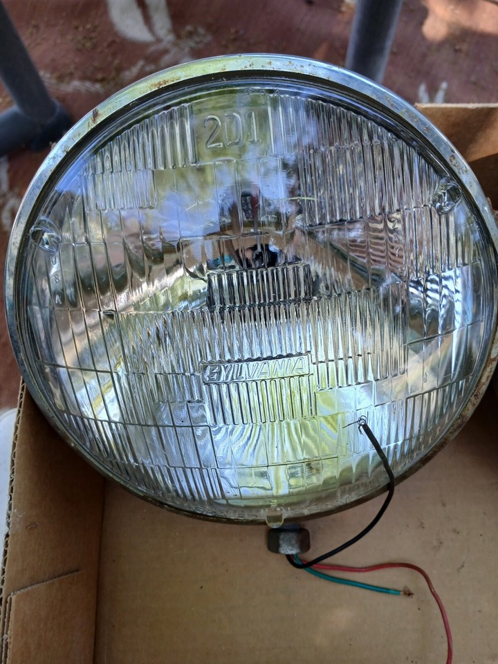 Vintage chrome free-standing 7" hot rod headlights rat rod,Chevy,Ford ...