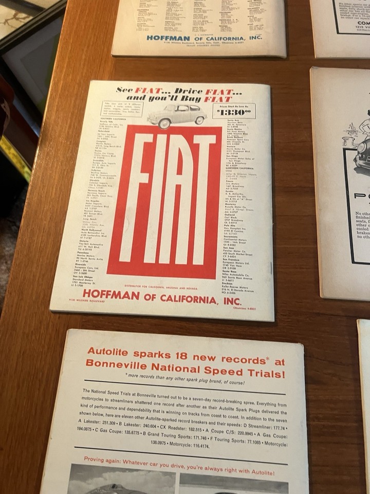 vintage car racing program lot 1950s California Hot Rods Sports Car ...