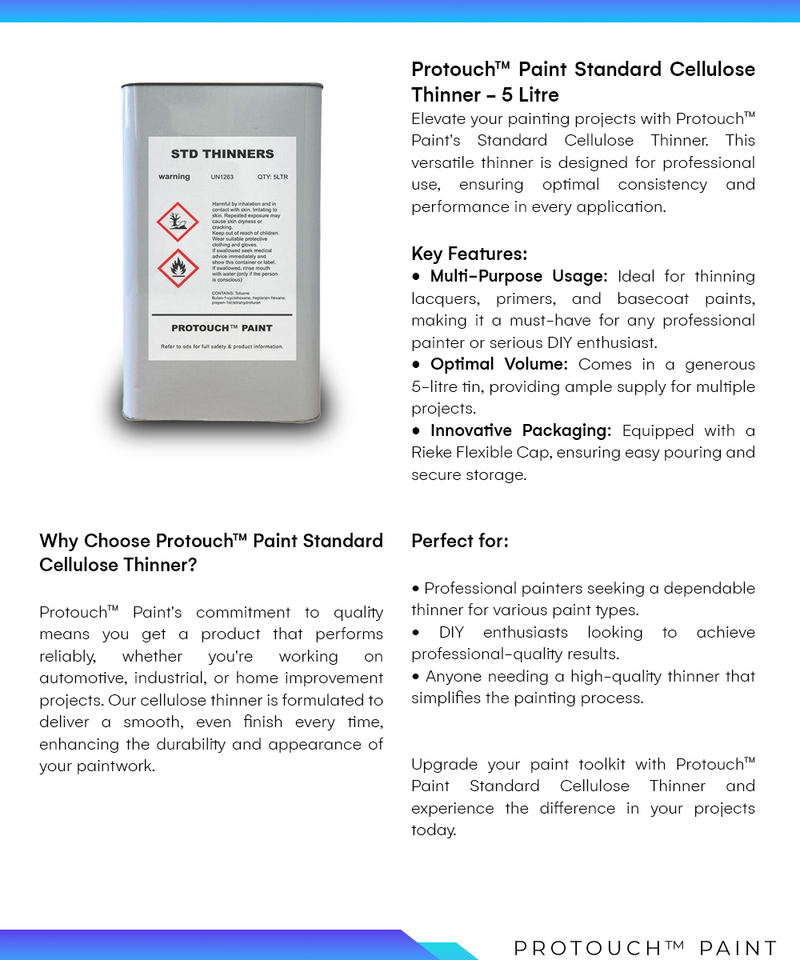 Standard Cellulose Thinner For Car Paint Lacquers Primers - 2 x 5 Litre ...