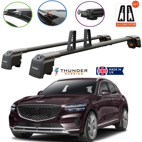 for Genesis GV70 2022 ONWARDS Roof Rail Racks Cross Bars Lockable 4X ...