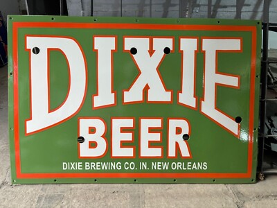 Dixie BEER Porcelain Enamel Sign 36 x 24 Inches | eBay