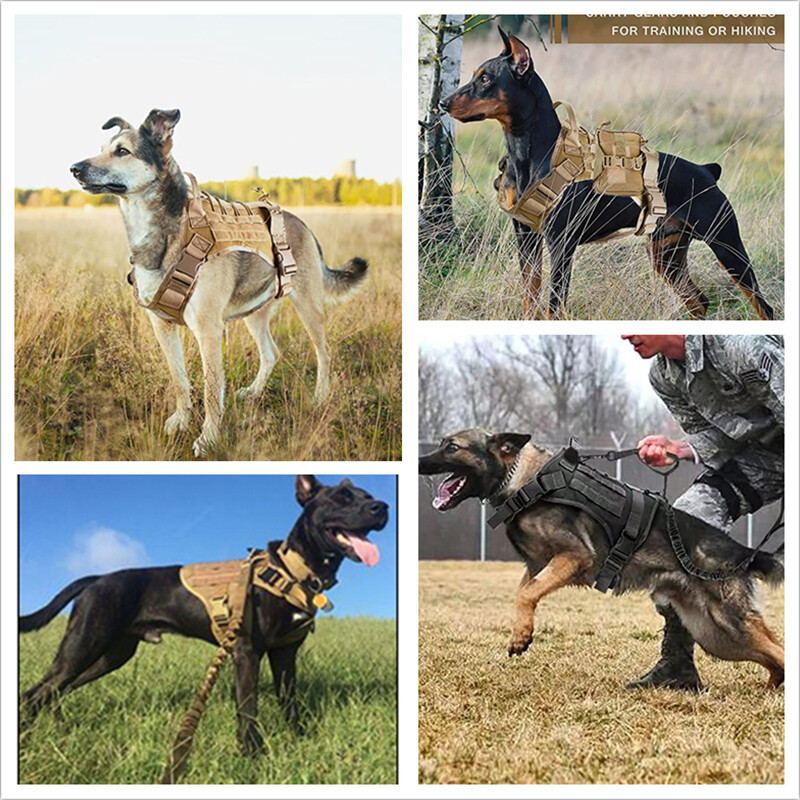 Tactical Dog Vest US Working Dog Military Harness with Handle No-pull ...