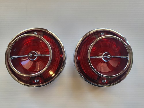 63 CHEV TAIL LIGHTS COMPLETE ASSEMBLIES 1963 IMPALA BELAIR RED LENSES ...