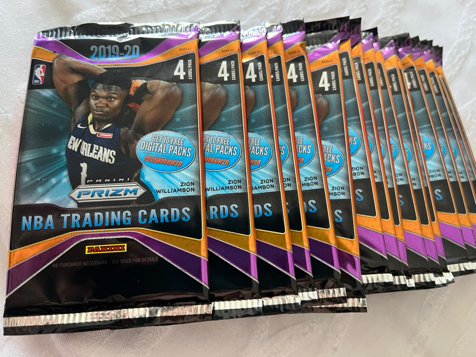 2019-2020 Panini Prizm NBA RETAIL PACK from Sealed Box 1 PACK - Zion ...