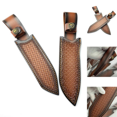 Genuine Leather Outdoor Straight Knife Sheath Knife Scabbard Case Knife ...