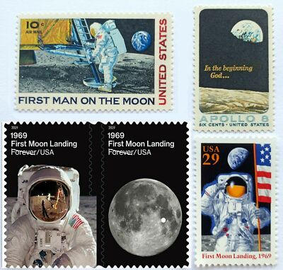 US Stamp Sct#5399 5400 2841 C76 1371 First Moon Landing 1969 Air Mail ...
