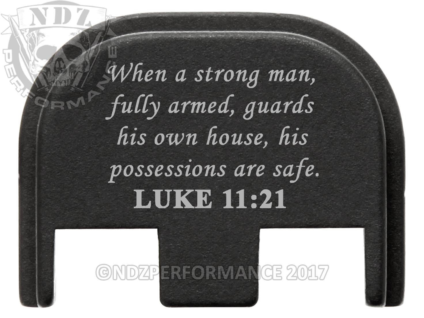 for Glock 17 19 19x 26 34 Gen 5 Rear Slide Plate NDZ Black Bible Luke ...