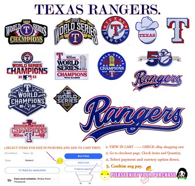 TEXAS-RANGERS 🏈Patches Logo Iron,Sew on(Select options) Thai by USPS ...