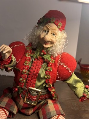 Poseable Christmas Forest Elf Richly decorated Gold,Green, Red Velvet ...