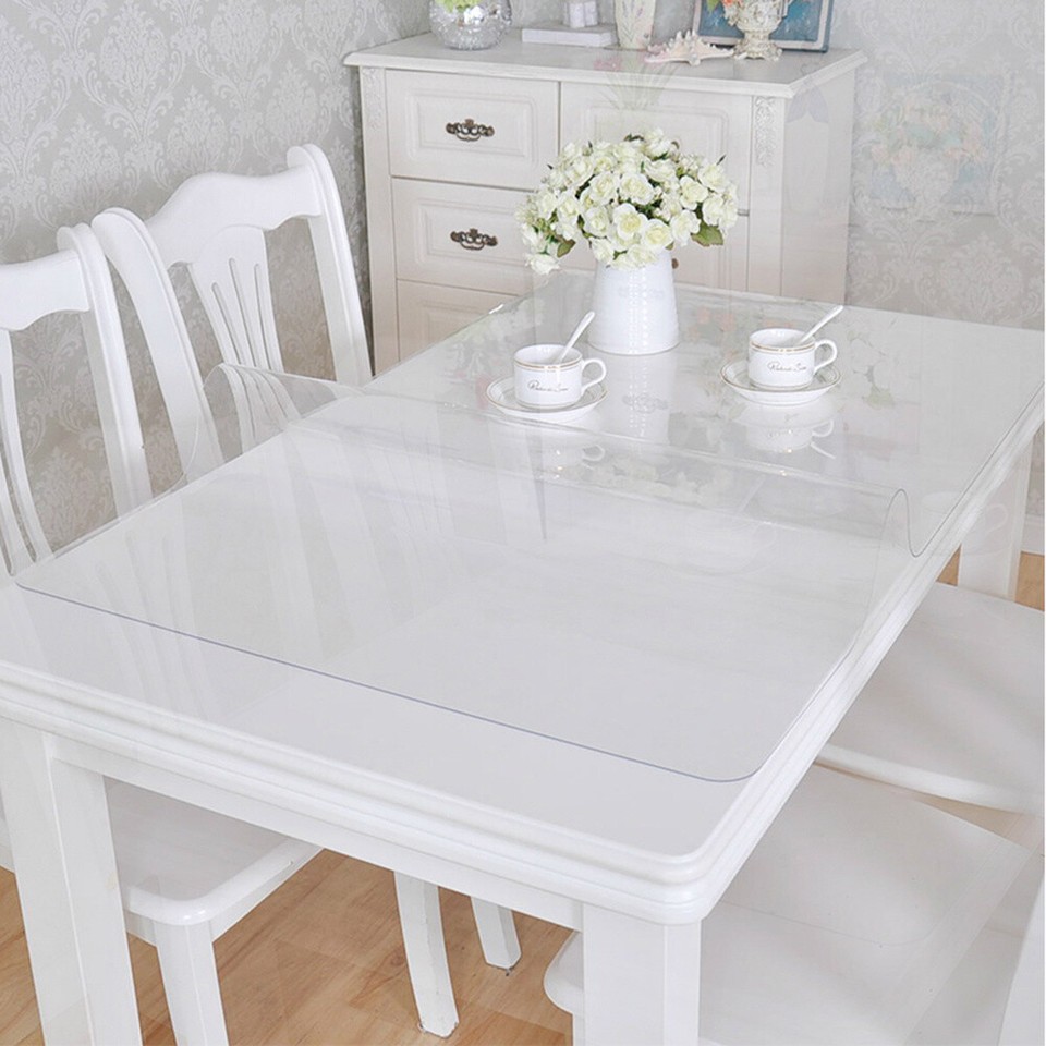 Clear PVC Vinyl Table Protector 2mm Thick Waterproof Desk Table Cover ...