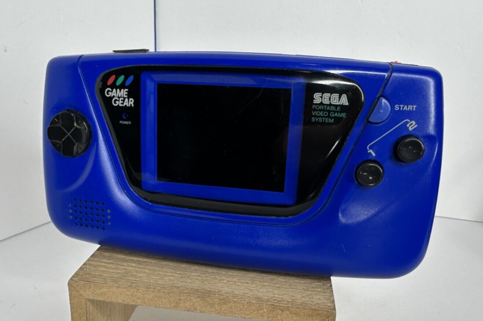 Sega Game Gear Blue Handheld System w/ 3 Sonic Games & PowerBack ...