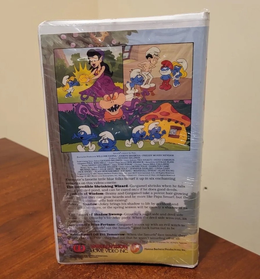 SMURFS VILLAGE TALES Sealed VHS 1987 Hanna-Barbera Worldvision Home ...