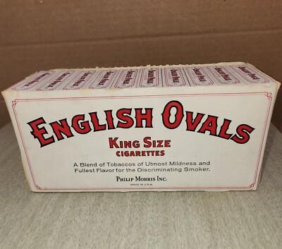 VINTAGE 10 COUNT EMPTY CARTON ENGLISH OVALS KING SIZE CIGARETTES ...