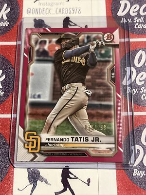 2021 Bowman Fernando Tatis Jr Pink Parallel /299! #87 San Diego Padres ...