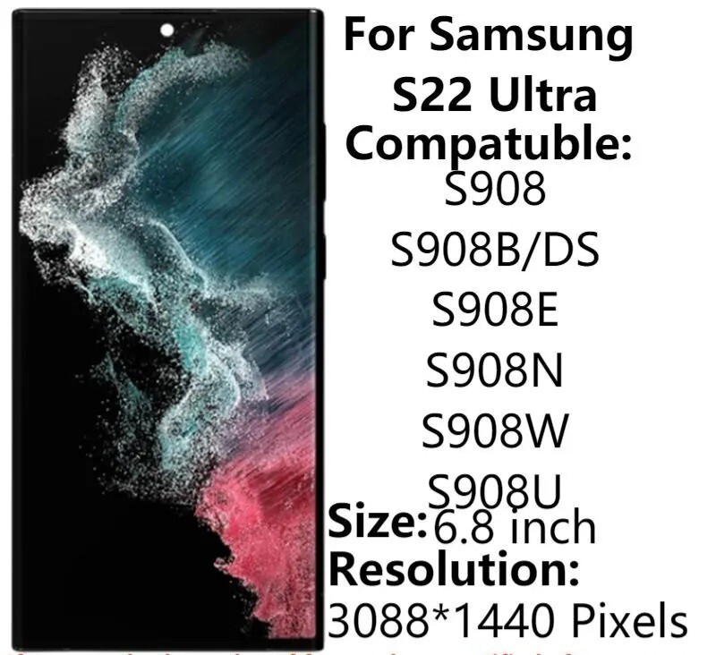 💯Genuine Samsung Galaxy S22 Ultra LCD Screen Replacement Display ...