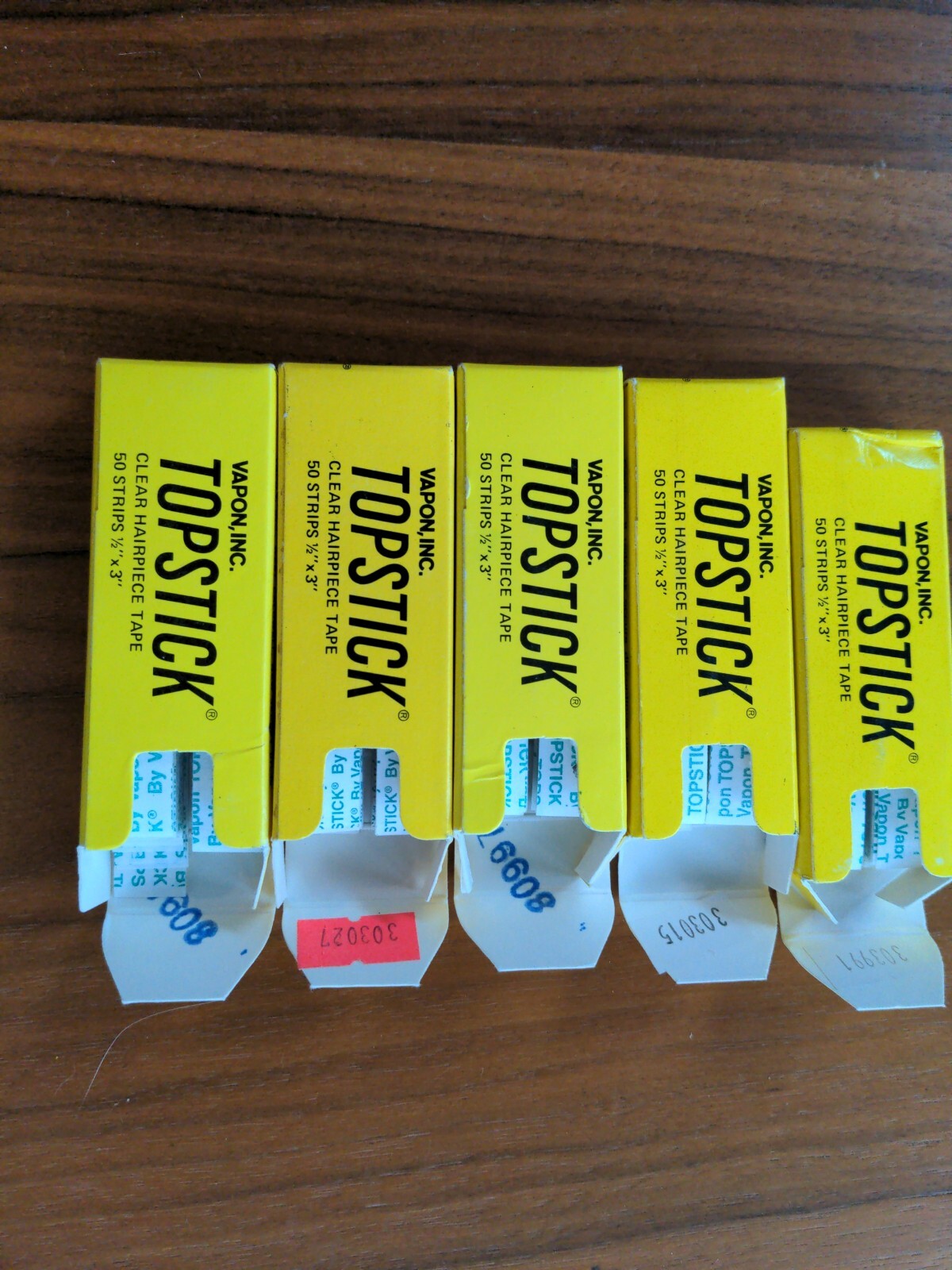 Vint Lot 5 Vapon Topstick Men's toupee Grooming Tape 1/2" x 3" The ...