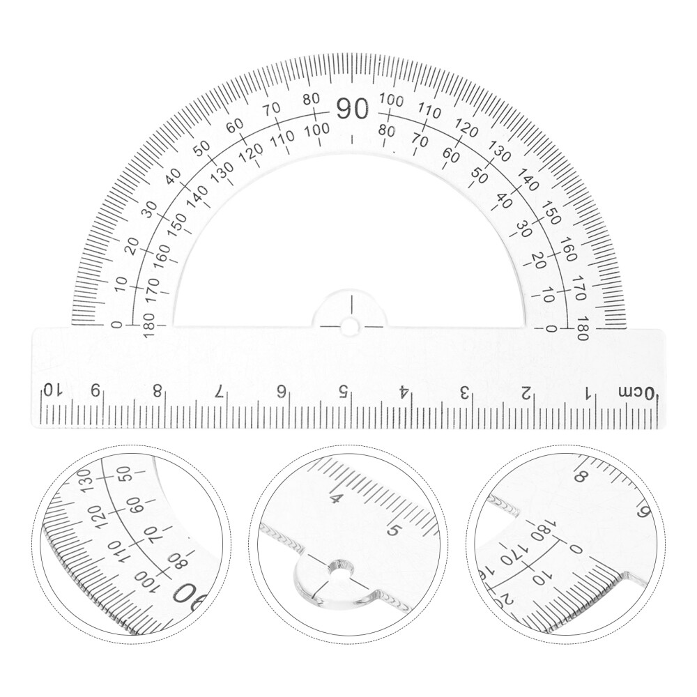 20 Pcs Geometry Half Circle Protractor for Math Lesson Student Drawing ...