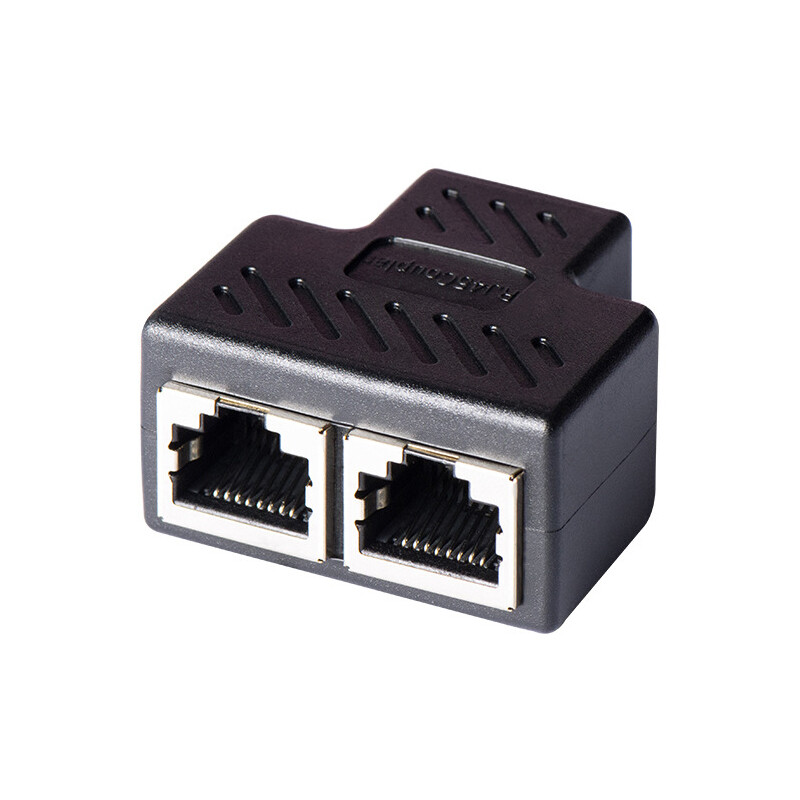 RJ45 LAN Ethernet Splitter Plug Network Double Adapter Coupler Cable ...