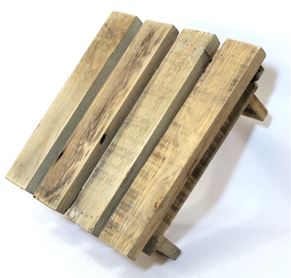 Wood Riser Footed Display Stand 11" Square Rustic | eBay