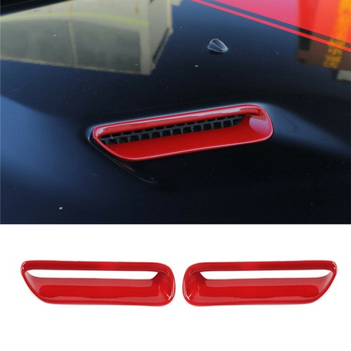 Red ABS Engine Cowl Hood Scoop Air Vent Cover Trim For Dodge Challenger ...