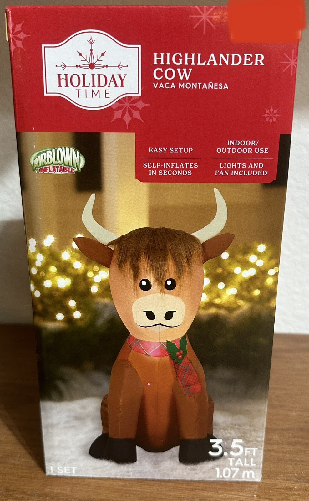 Holiday Time Highlander Scottish Cow 3.5 ft Christmas Airblown ...