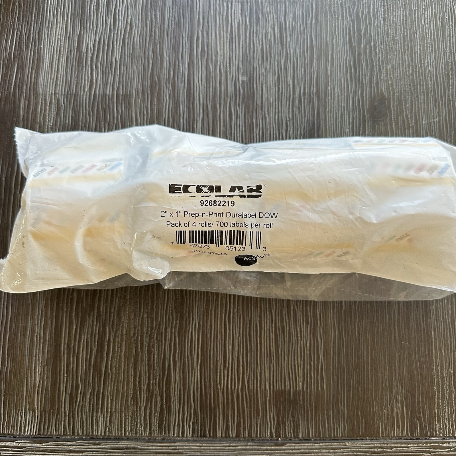 Ecolab 2” x 1” Prep-n-Print Duralabel Day-of-Week Labels 2800 Prod ...