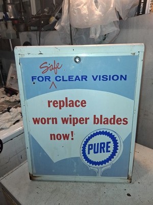 Vtg Rare PURE Windshield Wiper Blades Cabinet Advertising Safe For ...