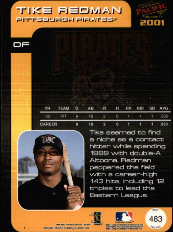 2001 Pacific #483 Tike Redman | eBay
