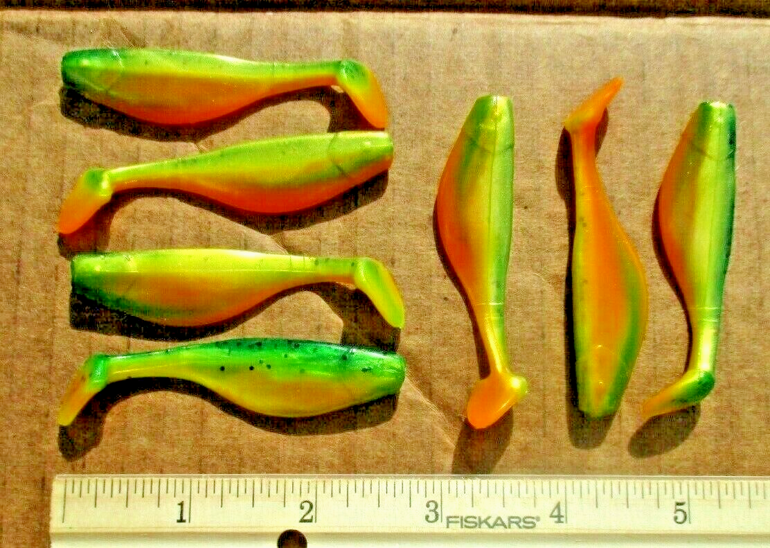 25ct FIRE TIGER MIX 3" Paddle Tail SWIM BAITS Bass Fishing Baits ...
